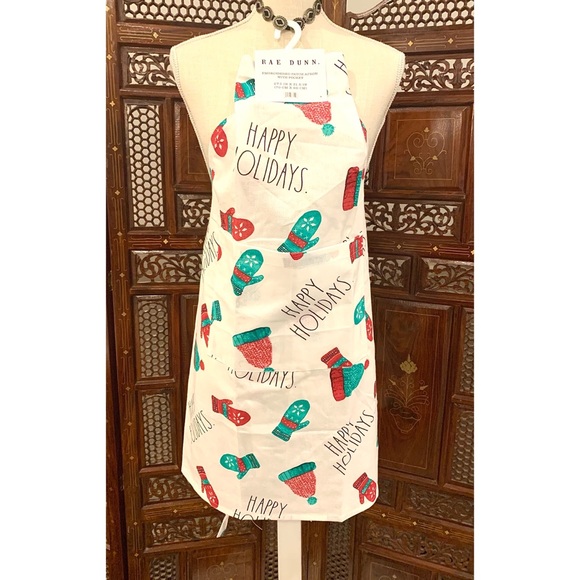 Rae Dunn | Other | Rae Dunn Happy Holidays Farmhouse Embroidered Apron ...